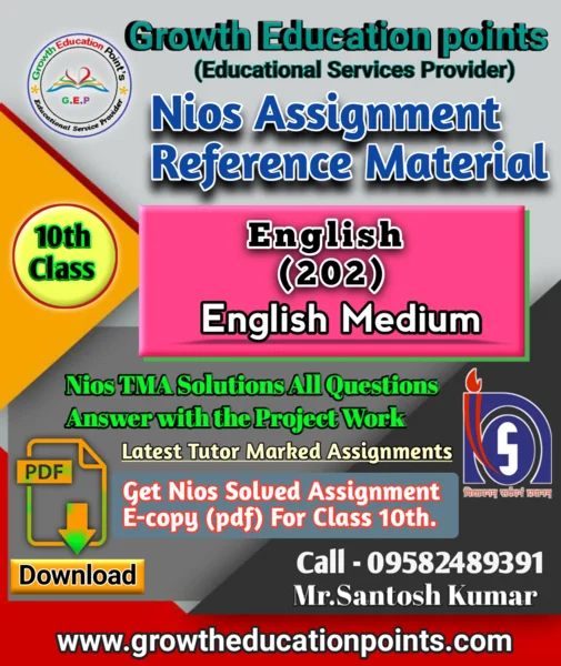 Nios Solved Assignment ENGLISH-202 English Medium 2025 For April Exam Nios Solved Assignment ENGLISH-202 English Medium 2025 For April Exam